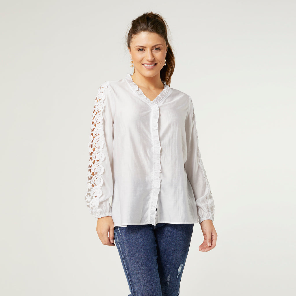 Kiana Top with Crochet Detail - Final Sale – tgbBRANDS