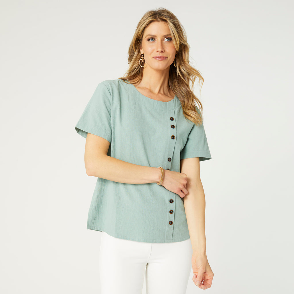 Tatum Top with Button Detail – tgbBRANDS