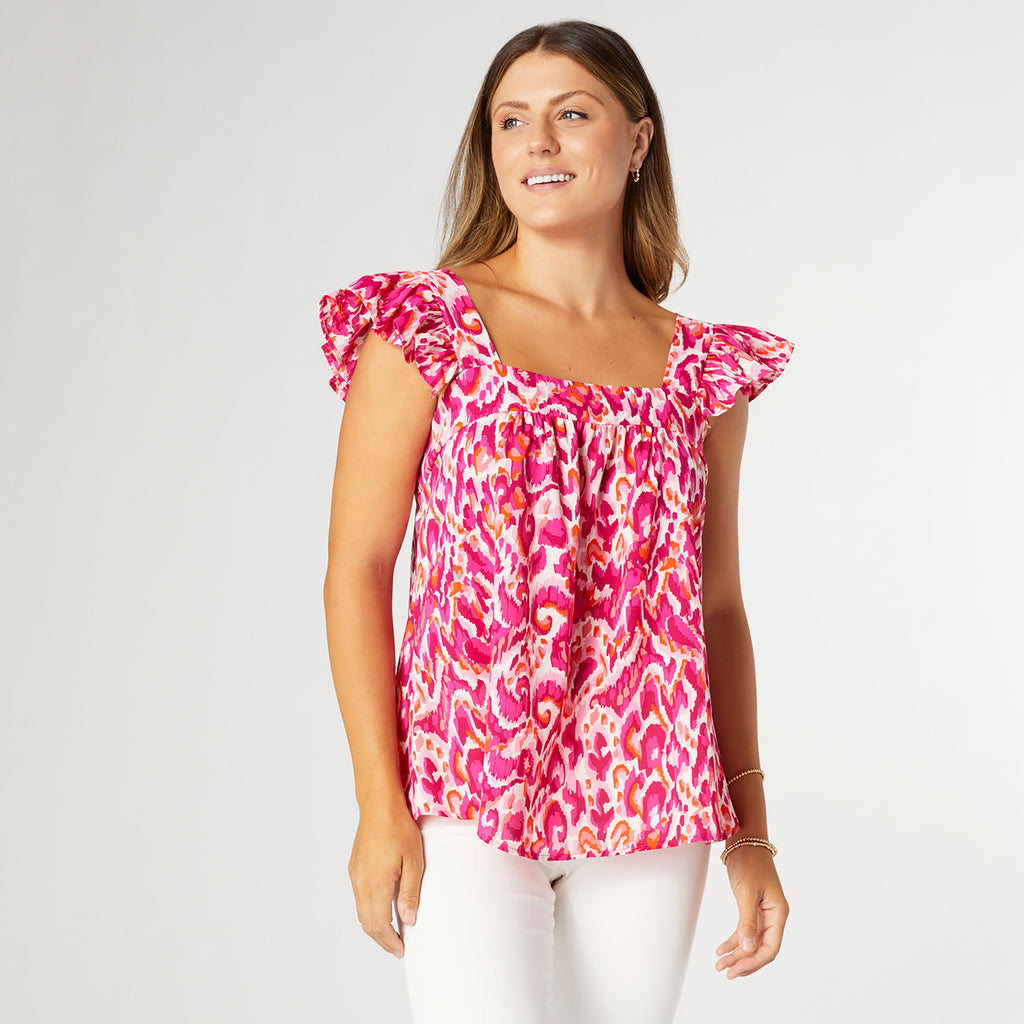 Flora Flutter Sleeve Tank - Final Sale – tgbBRANDS