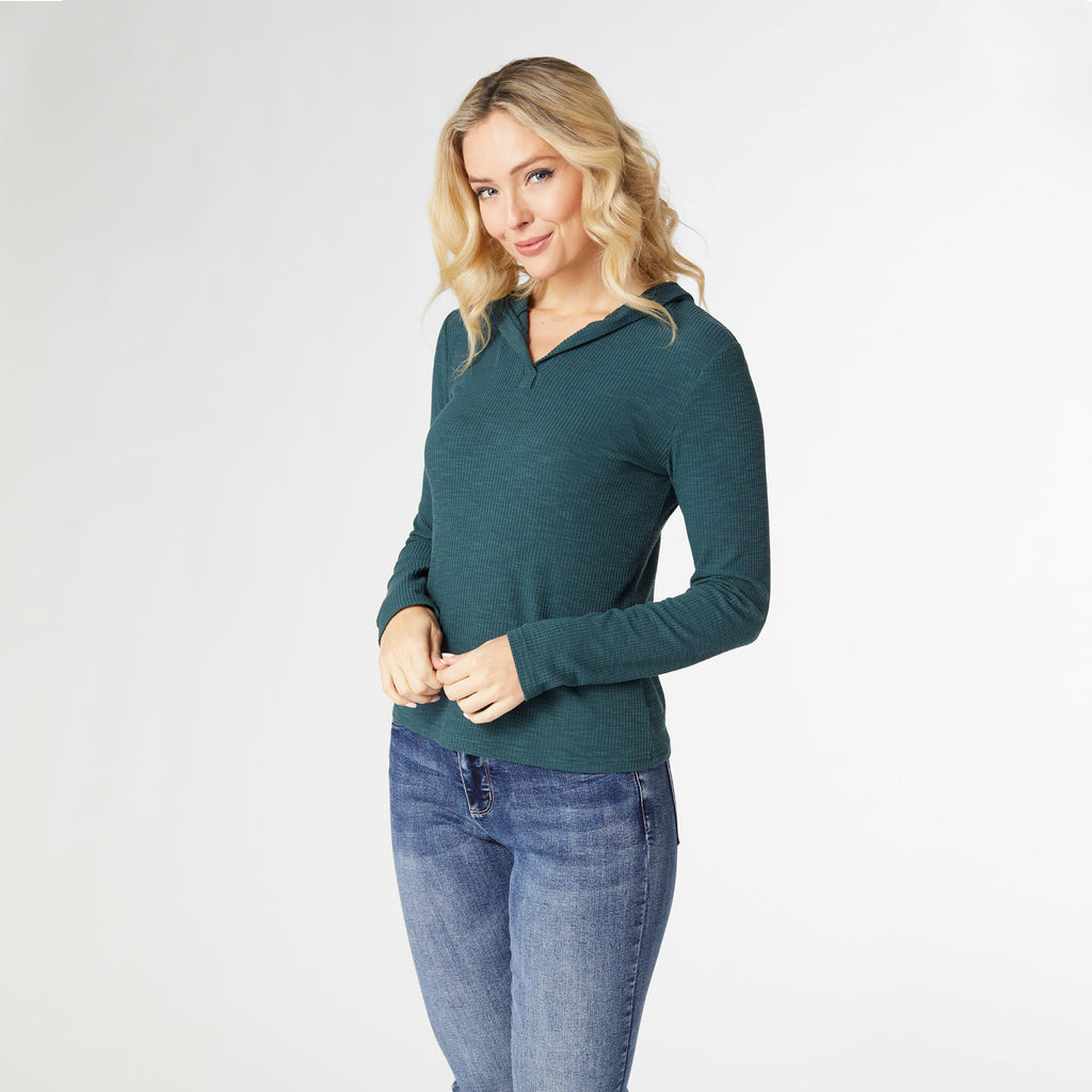 Danna Hooded Baby Rib Top - Final Sale – tgbBRANDS