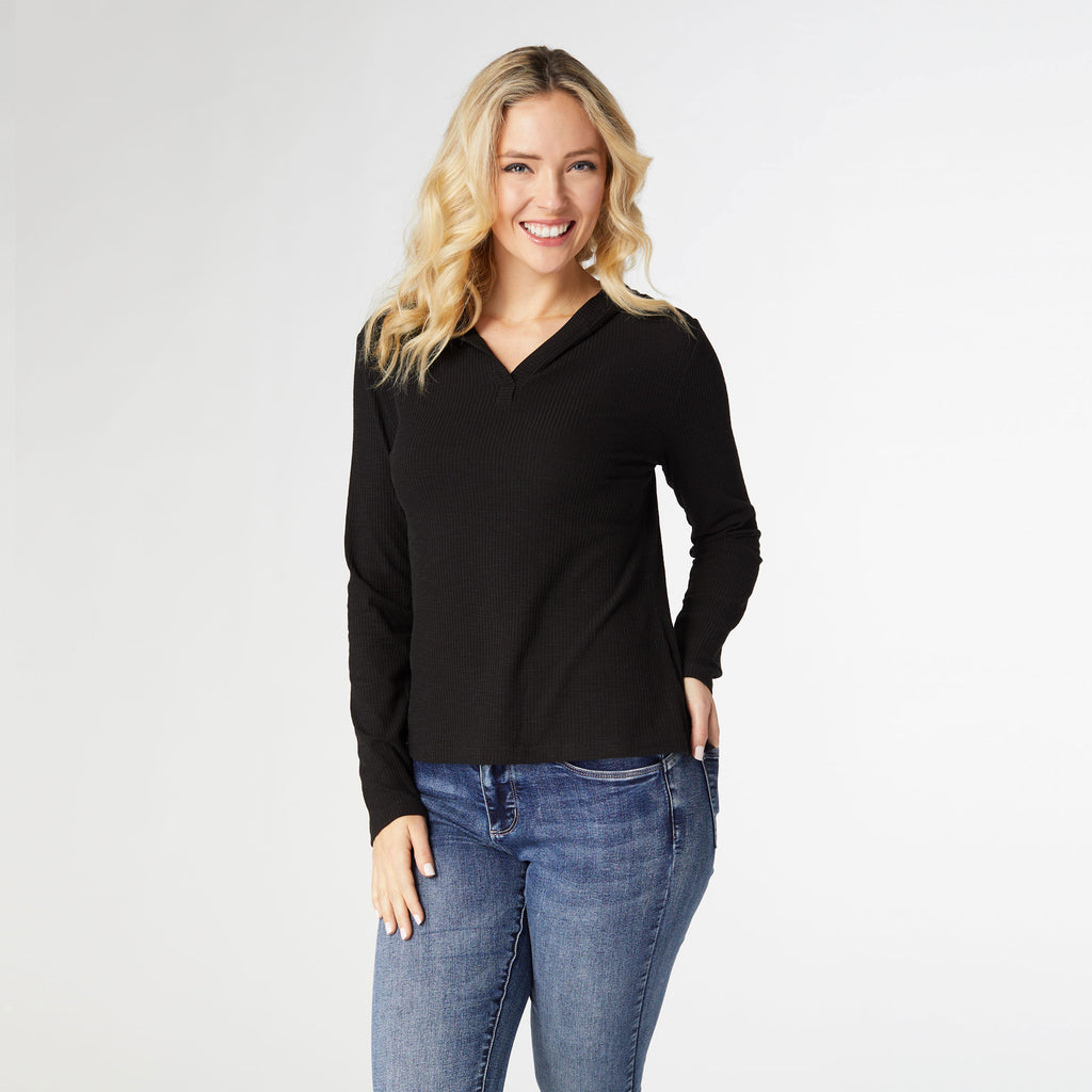 Danna Hooded Baby Rib Top - Final Sale – tgbBRANDS