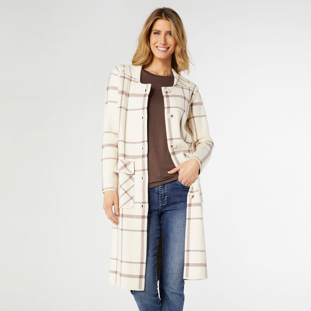 Juliana Double Knit Long Coat – tgbBRANDS