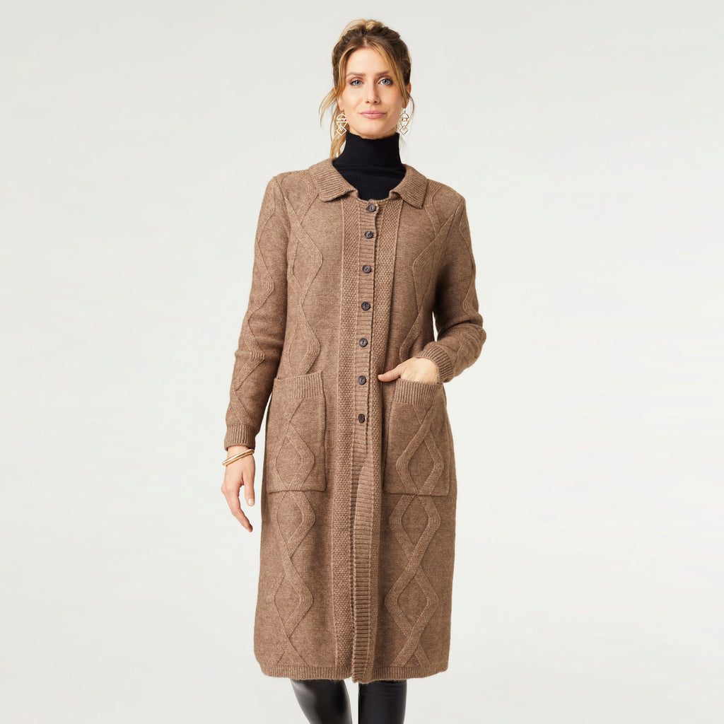 Diana Long Button Front Cardigan - Final Sale – tgbBRANDS