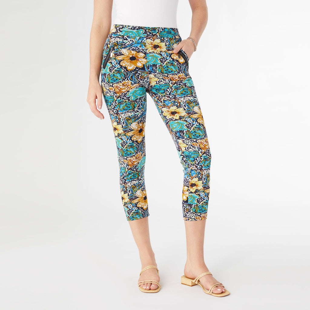 Printed Jasmine Capri Zip Pocket Leggings - Final Sale – tgbBRANDS