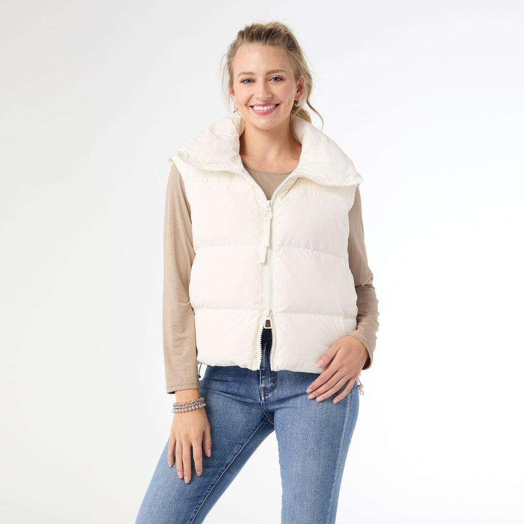 Jessica Down Filled Vest with Duo Zipper – tgbBRANDS