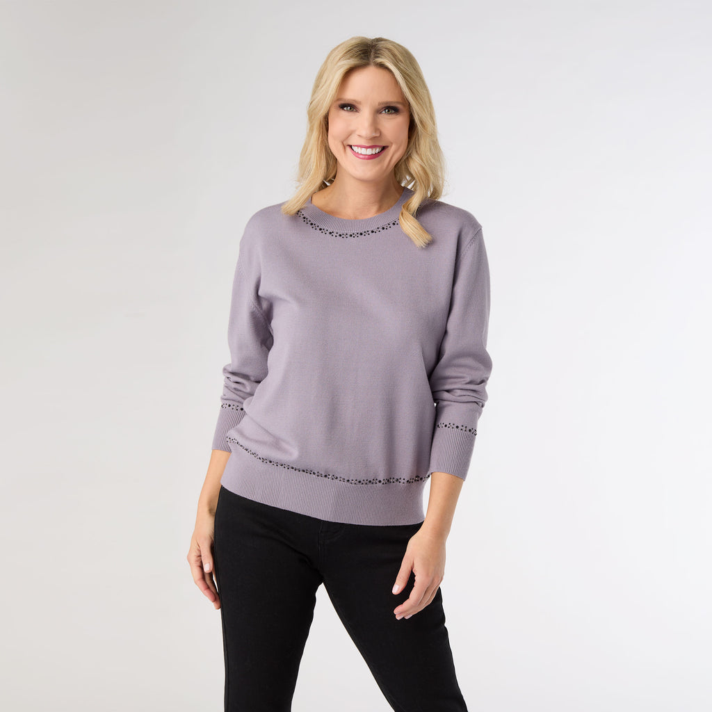 Braelyn Button Back Sweater with Rhinestones – tgbBRANDS