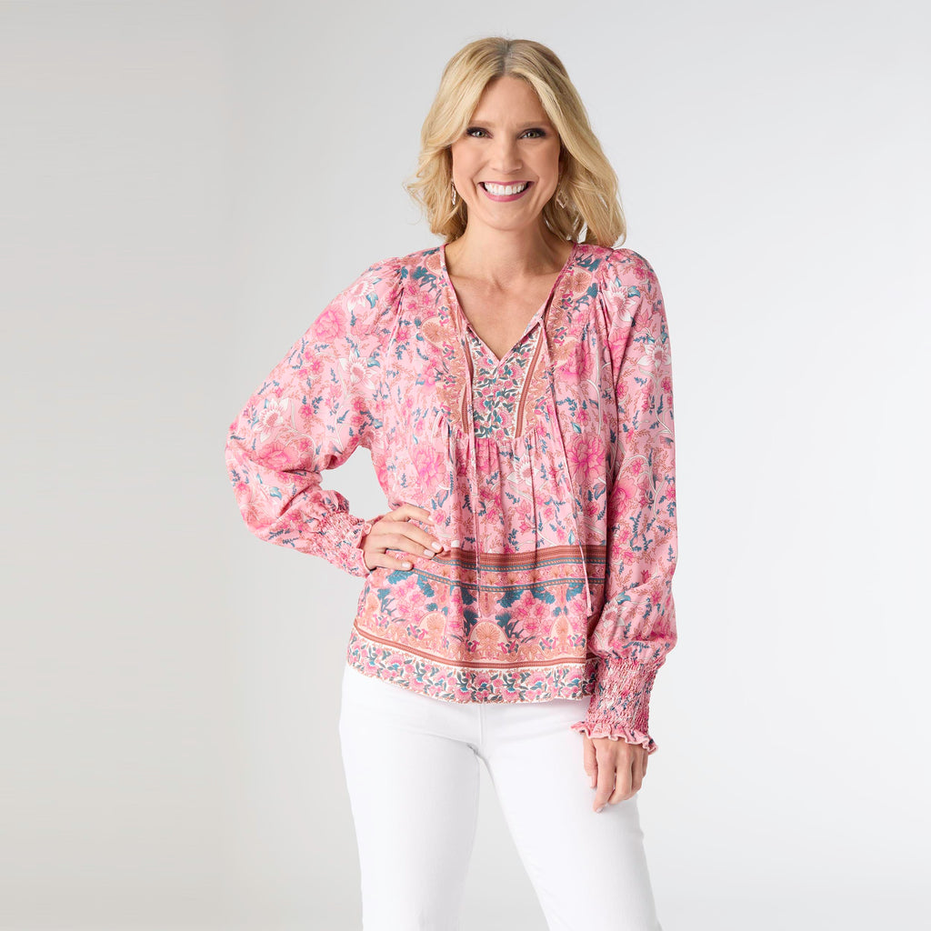 Heather Bright Floral Print Top – tgbBRANDS