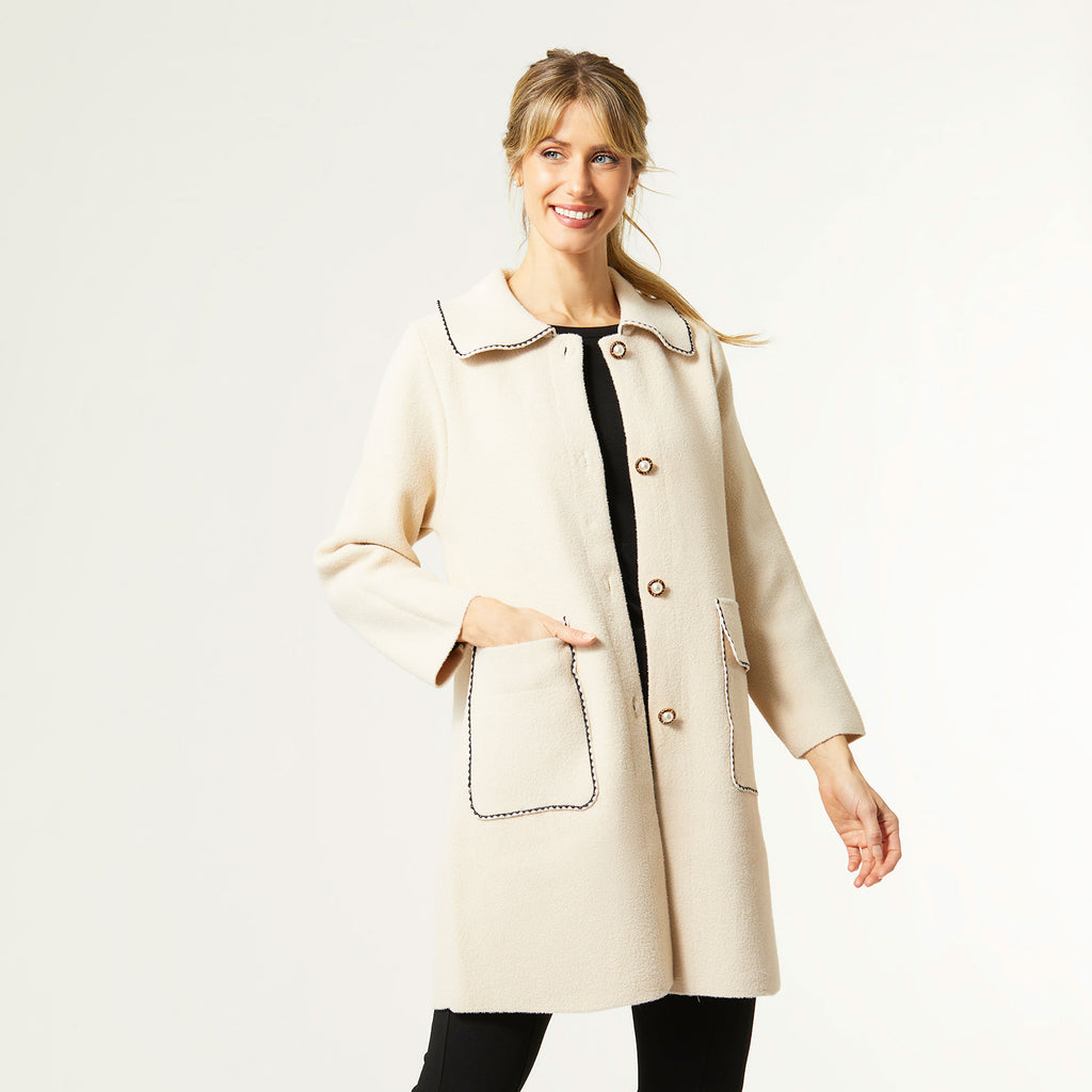 Cleo Coat with Contrast Trim – tgbBRANDS