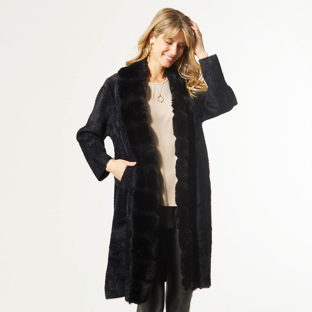 Casper Coat with Faux Fur Trim – tgbBRANDS