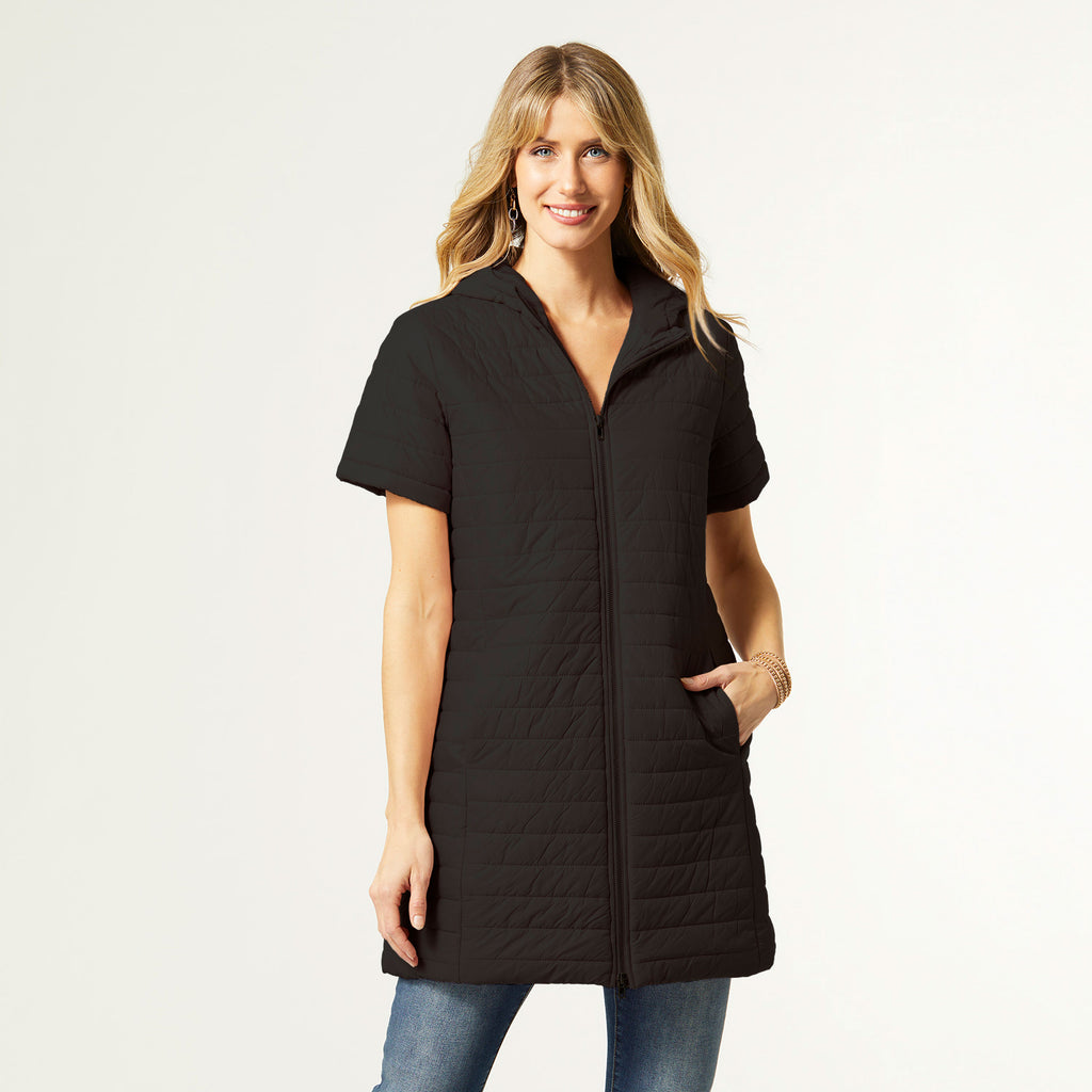 Karmen Lightweight Short Sleeve Puffer Zip-Up Coat - Final Sale – tgbBRANDS