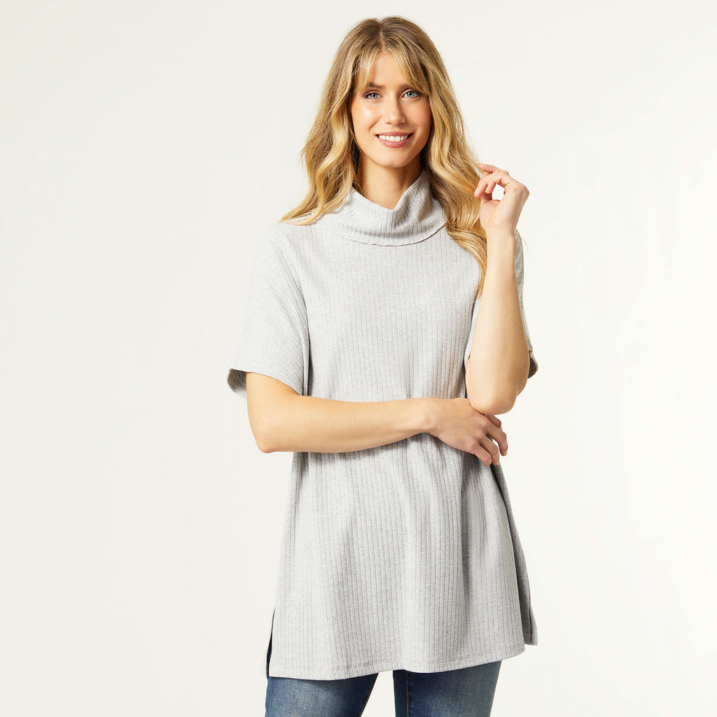 Robyn Short Sleeve Ribbed Tunic – tgbBRANDS