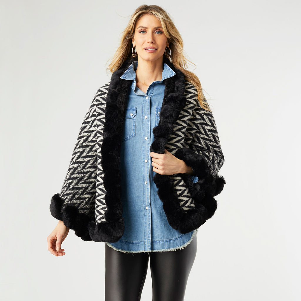 Lux Reversible Cardigan with Faux Fur Trim – tgbBRANDS